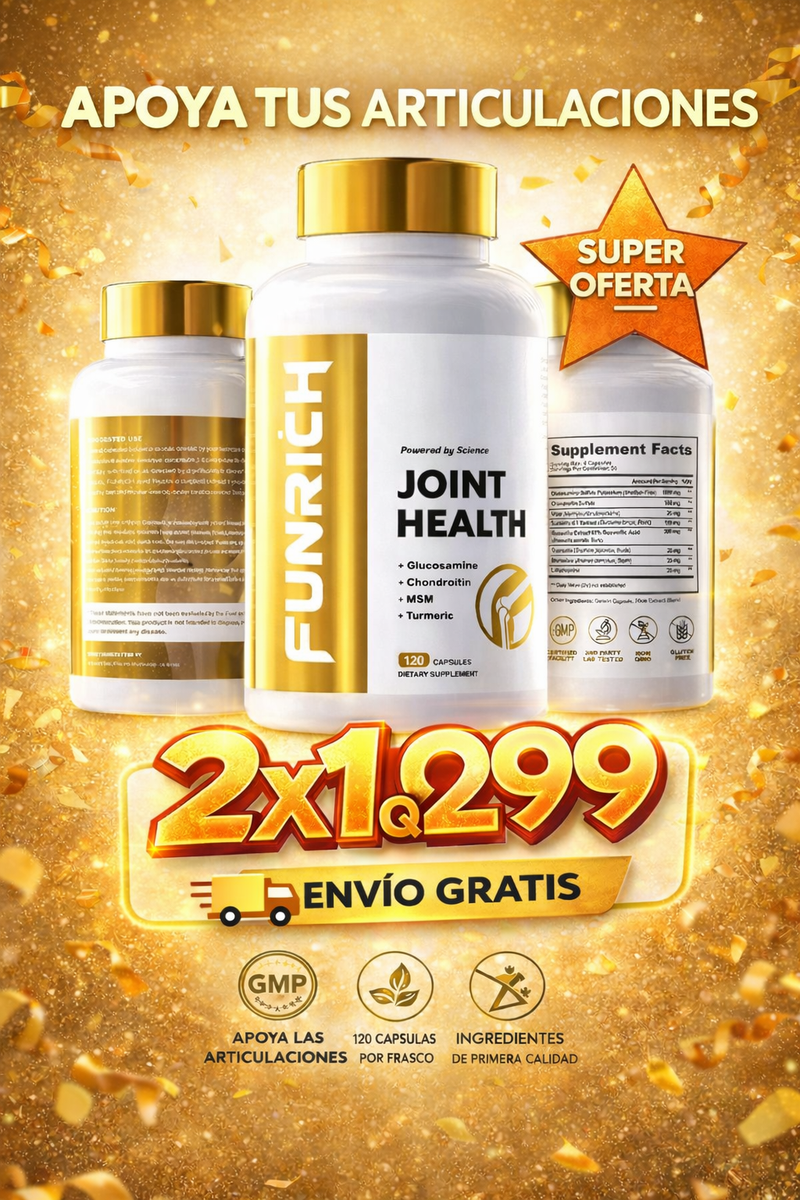 2X1 FUNRICH™: Suplemento Articular con Glucosamina y Cúrcuma para Mejo ...
